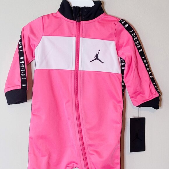 Jordan | One Pieces | Jordan Baby Girl Pink Footed Onepiece Coverall ...